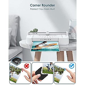 Laminator 7 in 1 Thermal Laminator 9-Inch Laminator Machine Laminating Machine with Laminating Pouches 20 Personal Laminator Desktop Lamination Corner Rounder for Office School Business (White)
