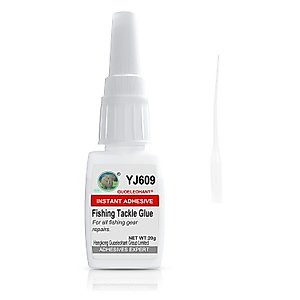 Weglau Fishing Tackle Glue, Fast Bonding Fishing Rod Glue, Suitable for all fishing gear repairs such as bar and rope connection, fishing rod crack repair, bracket repair, drift box repair, etc. - 20g