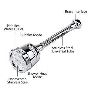 Kitchen Faucet Sprayer Attachment 360° Rotatable Anti-Splash Water Saving Tap Kitchen Faucet Head Faucet Extender with Universal Adapter Set Kitchen Sink Accessories Tools