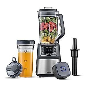 Mecity Professional Countertop Blender With Vacuum Pump, Sport Bottle, Electric High Speed Blender For Smoothie shakes Juice Soup Baby Food Frozen Fruits, LCD Display, Ice Crusher, Auto Clean, 53 Oz, 120V, 1000W