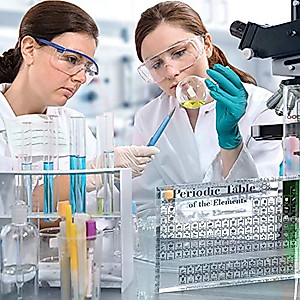 awagas Heritage Periodic Table of Elements, Acrylic Periodic Table Display with Elements, Student Teacher Gifts Crafts Desktop Ornaments Decoration (Embedded Pattern 170x120x24mm)