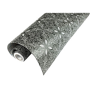 HDsticker Self Adhesive Vinyl Elegant Floral Drawer Liner Shelf Liner Contact Paper for Cabinets Dresser Drawer Walls Furniture Decal Removable 17.7X117 Inches, Dark Green