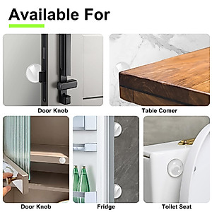 Fejoyta Door Stoppers Wall Protector, 8 PCS Silicone Door Knob Wall Protector with Strong Self-Adhesive Backing, Upgrade Reusable Cabinet Door Bumper - Ideal for Wall Protector and Noise Reduction