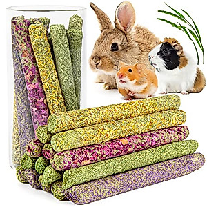Sofier Timothy Hay Treats Rabbit Toys Bunny Toys Guinea Pig Toys Hamster Toys Natural Chews for Teeth Handmade Rabbit Chews and Treats Chinchilla Rat Gerbil