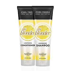 John Frieda Sheer Blonde Go Blonder Shampoo and Conditioner Set, 8.3 Ounce Gradual Lightening, In Shower Lightening Treatment, For Natural or Color-Treated Hair, with Citrus and Chamomile