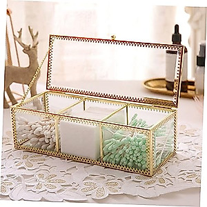 Holibanna Box Jewelry Storage Box Compartment Makeup Case Jewelry Display Boxes Tea Holder for Tea Bags Organizer Jewelry Storage Organizer Drawer Organizer with Lid Glass Jewelry Box Office