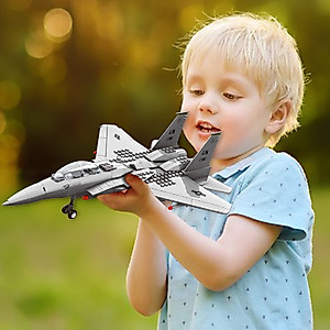 OQMI Military Airplane Toy F-15 Eagle Jet Fighter Building Block Sets, Birthday Gift for 6-10 Year Boy and Girl Building Block Lovers (262 Pieces)