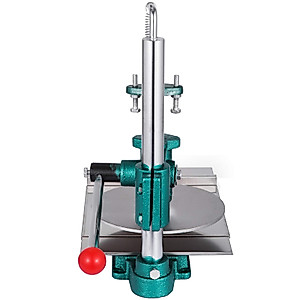 VEVOR Pizza Dough Press Machine, 7.9" Pizza Pastry Press Machine w/Dual Plates, 200mm Stainless-Steel Household Pizza Press w/ 0.2" Thick Disc, Dough Pastry Manual Press Machine w/Cast Iron Base