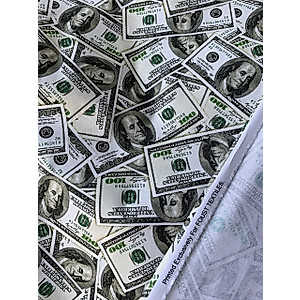 100 Dollar Bill Cotton Fabric/Money Print Fabric /0 Cotton / 45" Wide/Sold by The Yard