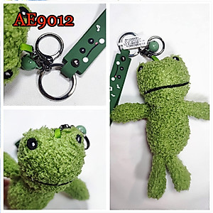 ScleraGo Plush Frog Keychain Women Men Car Key Ring Soft Toy Doll Accessory Backpack Bag Decoration Gift for Teens 9012
