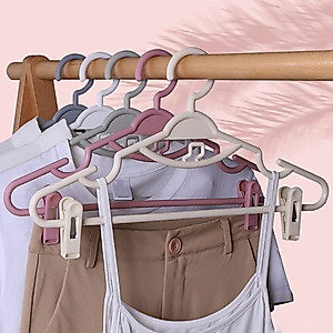 10pcs Heavy Duty Slim Plastic Hangers Clothes Hangers with Clips for Home Closet