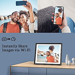 BSIMB 2K WiFi Digital Picture Frame with Ultra-Clear Display, 9.7 Inch Electronic Photo Frame, IPS Touch Screen, Instantly Share Photos&Videos Via Email/App, Gift for Mother's Day