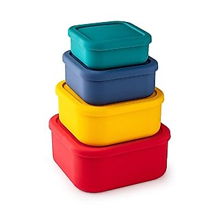 XuCeLo Silicone Food Storage Containers with Lids Set 4 Sizes and Silicone Containers,For Freezing, Bento Boxes, Snack Boxes,Freezer preservation Leak Proof