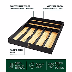 ROYAL CRAFT WOOD Premium Bamboo Kitchen Utensil Rack: Elegant Organizer and Spacious Utensil Holder for Streamlined Kitchen Storage