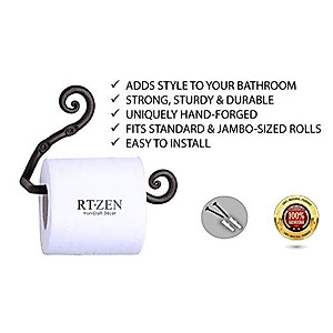 RTZEN Wrought Iron Bathroom Accessories Set, Decorative Hand Towel Bar, Body Towel Bar Hanger and Toilet Paper Holder
