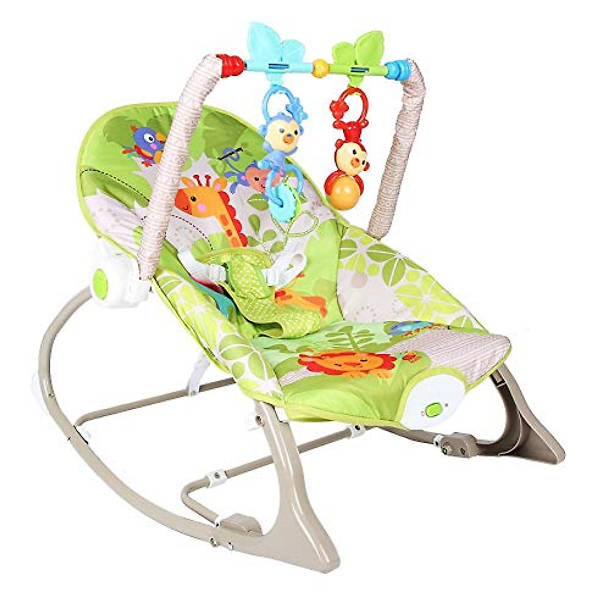 Ichiias Baby Chair Detachable Soft Baby Rocking Chair Cradle with Two Toys