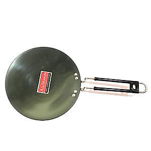 Hard Anodised Roti Tawa With Steel Handle Aluminium Chapati Tawa Concave Tawa Paratha Tawa Griddle Pan Chapati Pan (4mm)