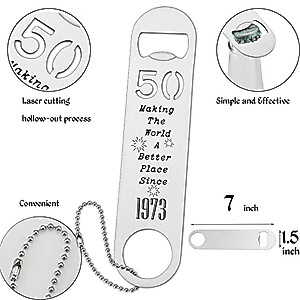 50th Birthday 1973 Birthday Bottle Opener for 50th Birthday Party Favors 50th Wedding Anniversaries Souvenirs Favors, Gifts for Women Men Her Father Mother Friends Funny 50 Year Old Presents NF02