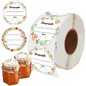 2 Inch Watercolor Floral Canning Stickers 500 Pcs Write on Date Contents Homemade Canning Jar Lids Labels with Lines for Handmade Mason Jars Spice Food Container Bottle Kitchen Organizing & Storage