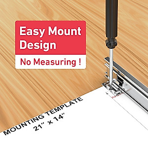 Mount Walker Pull Out Cabinet Organizer(14" W x 21" D), Heavy Duty Slide Out Pantry Shelves, Pull Out Storage Shelf Drawer Basket for Kitchen Cabinet, Roll Out Shelf Storage for Pots, Chrome