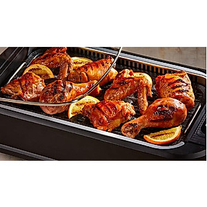 Smokeless Indoor Electric Grill With Tempered Lid Interchangeable Griddle Plate OPEN BOX