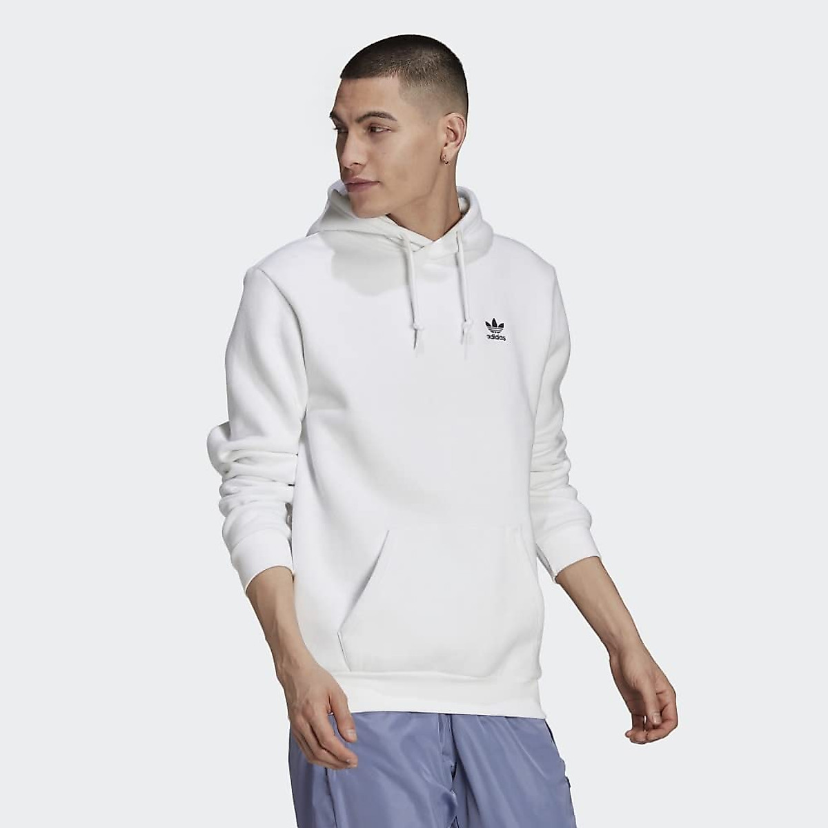 adidas Originals Men's Adicolor Essentials Trefoil Hoodie, White, XX-Large