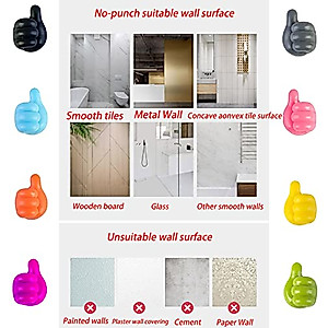 feliposi 18pcs Creative Silicone Thumb Wall Hook- Multi-Function Car Adhesive Cable Clip Key Hanger