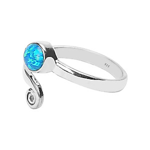 Green Opal Toe ring midi rings 925 Solid Sterling Silver Girl Women Body Jewellery Lab Opal Adjustable Stone Toe Rings