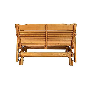 Kilmer Creek Rustic Finished 4' Cedar Porch Glider, Amish Crafted