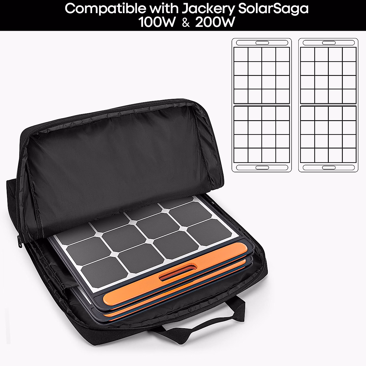 HODRANT Solar Panel Storage Bag Compatible with Jackery SolarSaga 100W ...
