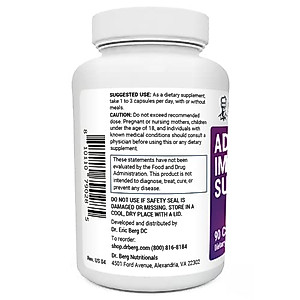 Dr. Berg's Advanced Immune Support - Daily Immunity Multi-System Defense Supplement with Vitamins C, D, Zinc, & Elderberry, 90 Vegetarian Capsules