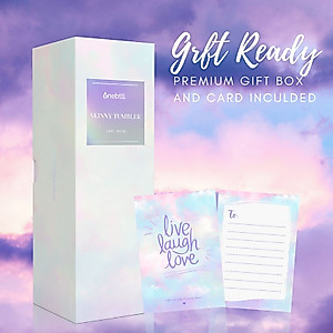 Onebttl Birthday Gifts for 10 Year Old Girls, 10 & Fabulous, 20OZ Stainless Steel Insulated Skinny Tumbler, Best Gift for 10th Birthday for Daughters, Granddaughters, Nieces, Glitter Blue & Purple