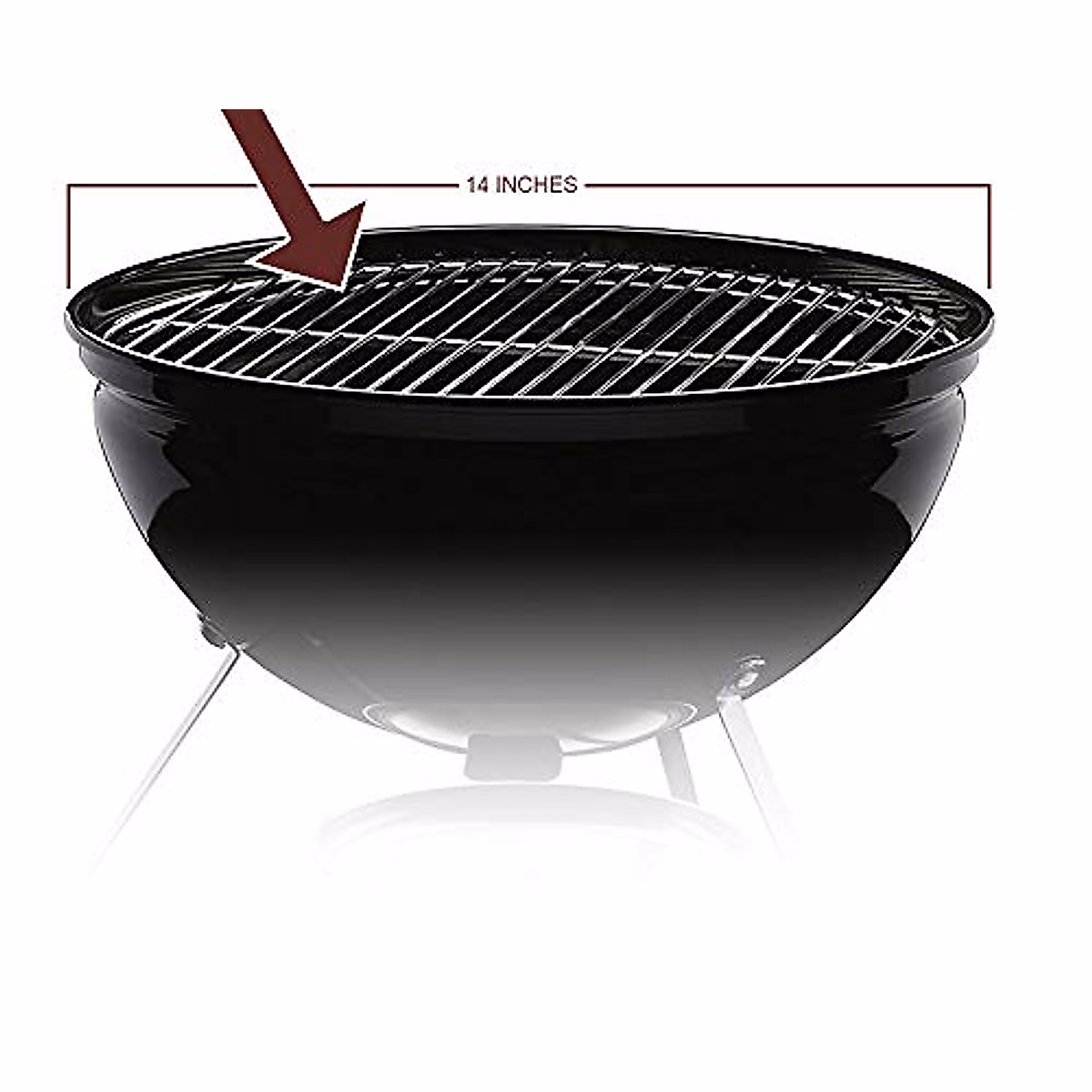 14 Inch Weber Smokey Joe Grate (Actual Size 13.5), (Solid 304 Stainless Steel, Non-Plated). Upgrade Charcoal Grill Cooking Replacement Grate. - Heavy Gauge