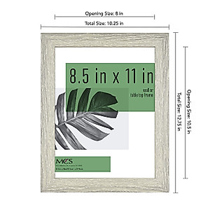 MCS Studio Gallery 8.5x11 Picture Frame Gray Woodgrain, Rectangle Photo Frame for Photos, Posters & Art Prints & Easel for Tapletop Display (1-Pack)