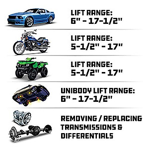 Powerbuilt 2 Ton Triple Lift Floor Jack, Lifts Cars, Trucks, Motorcycles, ATV's, Transmissions, Tie-Down Loops, Locking Safety Bar - 620422E