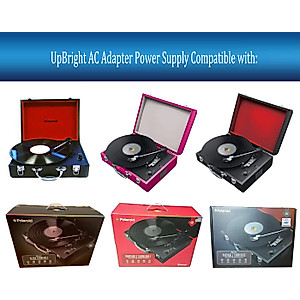 UpBright 5V AC/DC Adapter Compatible with Polaroid PBT4000 PBT4000BK PBT4001 PBT4001BK PBT4002 PBT4001RD PBT4002 PBT4002BK Portable Turntable Record Player Speaker For Vinyl And Wireless Devices Power