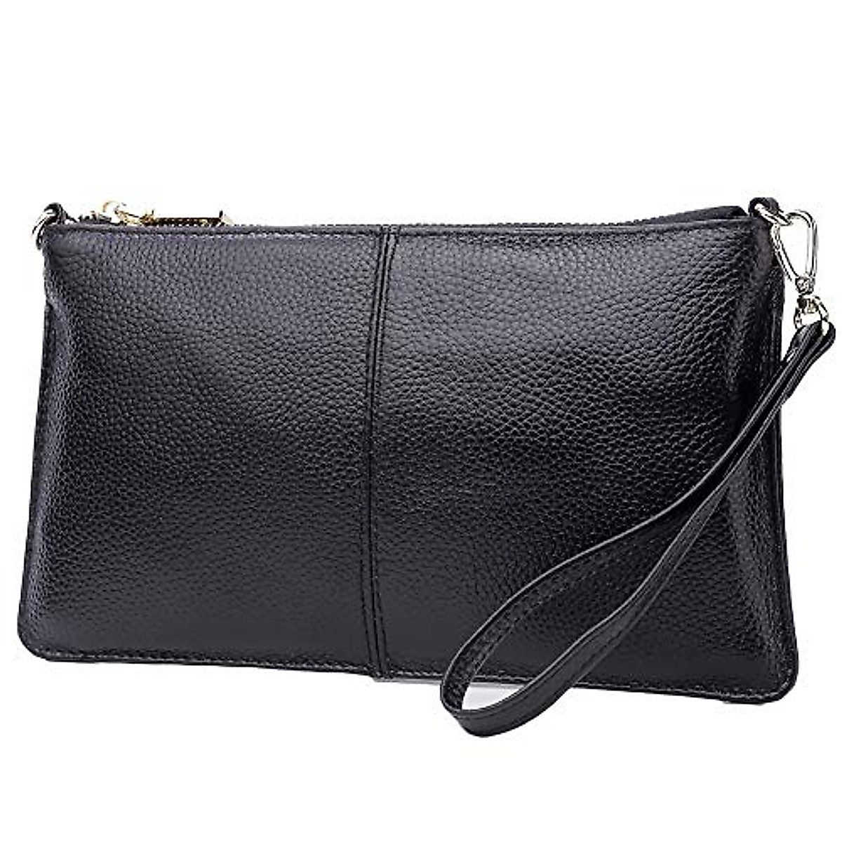 Lecxci Leather Crossbody Purses Clutch Phone Wallets with Card Slots for Women (Black)
