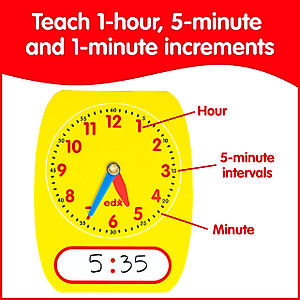 Learning ADVANTAGE-25615 edx Education Write-On/Wipe-Off Clock Dials - Set of 5