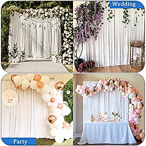 TRLYC White Photography Backdrop - 8.5 x 10 FT White Backdrops for Photoshoot with 4 Backdrop Clips Backdrops for Parties Curtain Photographic Studio Photo Backgrounds