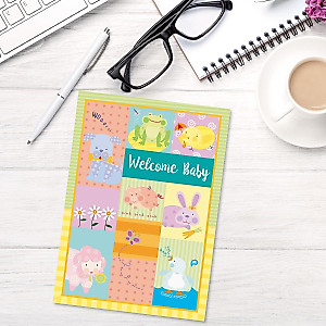 Current Baby’s Here Congratulations Greeting Cards - 8 Pack (4 Designs), Sentiments Inside, With White Envelopes, Large 5 x 7 Inch