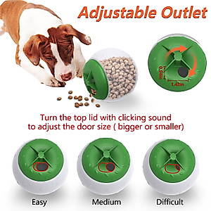 Salodal Interactive Dog Treat Dispenser Ball, 6.25'', 1.7L, Adjustable Food Leak Opening, for IQ Training & Slow Feeding, Large Dog Toy