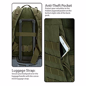 Rockland Military Tactical Laptop Backpack, Green, Large