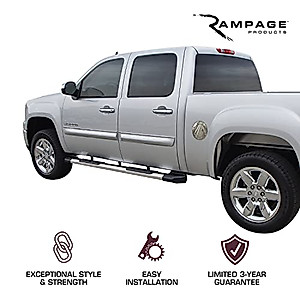 RAMPAGE PRODUCTS 16190 Smooth Semi-Gloss Black 90" Xtremeline Universal Side Bars