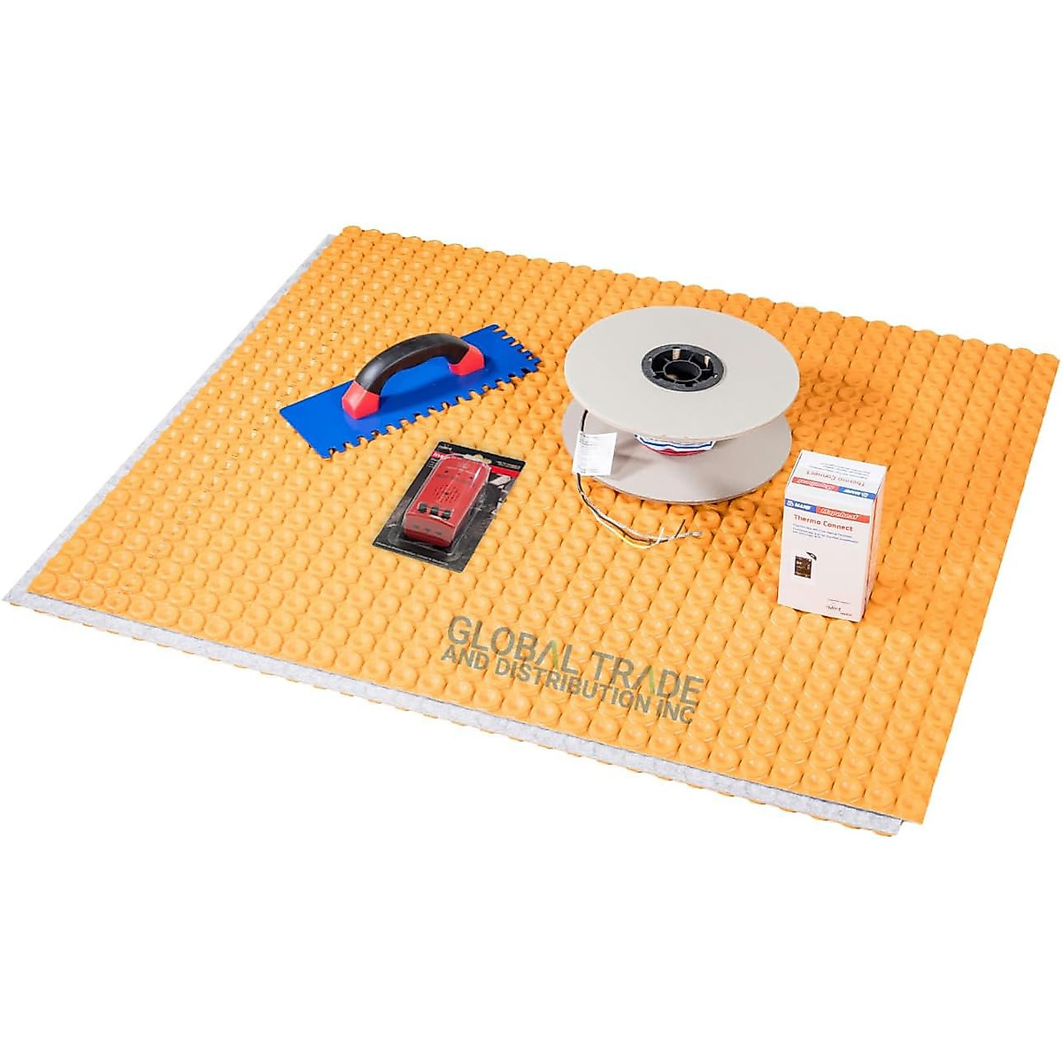 Mapei Mapeheat Radiant Floor Heating Kit 215 Square Feet 240 Volt includes - Ditra Duo Membrane, 2855301 WiFi Programmable Thermostat, 2861501 Heat Cable and Safe Installation Tools