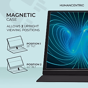 HumanCentric Portable Monitor for Laptop, 15.6" Portable Monitor, Portable Screen, External Monitor for Laptop Powered by USB-C Port, Travel Monitor Display, External Laptop Monitor, 1080P FHD IPS