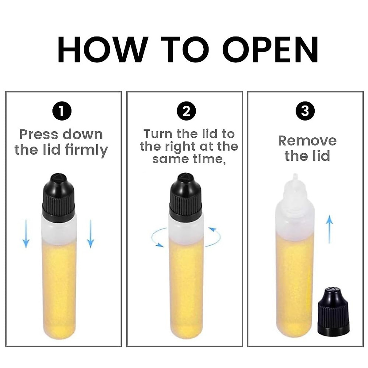 Joyclub 20 Pack 30mL LDPE Plastic Unicorn Dropper Bottle 1 oz Ink Liquid Applicator Squeezable Bottles with Childproof Cap and Thin Tip (Black)