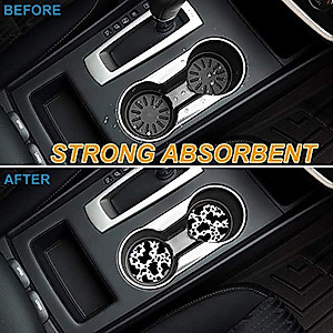 Small Car Coasters 2 Pack 2.56", Absorbent Stone Coasters Ceramic Car Cup Coaster Drink Cup Holder Coasters Cow Print Animal Themed Black and White