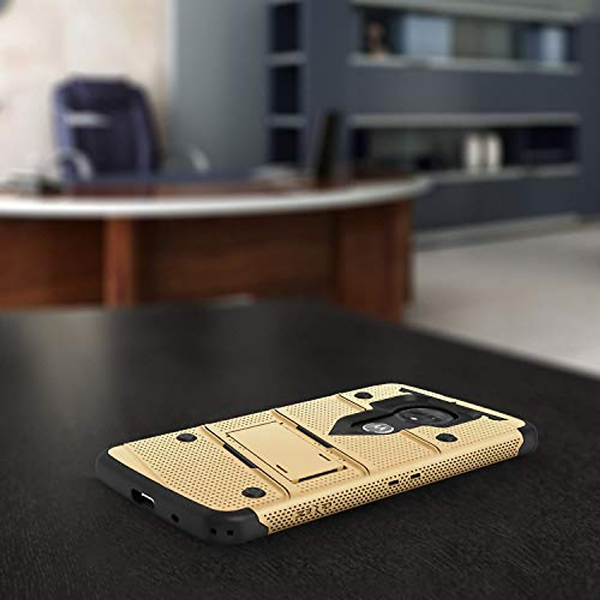 ZIZO Bolt Series Motorola Moto e5 Supra Case Military Grade Drop Tested with Tempered Glass Screen Protector Holster e5 Plus Gold