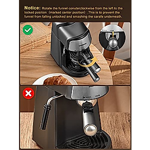 Ihomekee Espresso Machine, 3.5Bar Espresso and Cappuccino Machine with Preheating Function, 4 Cup Coffee Maker with Milk Frothing Function and Steam Wand (Black)