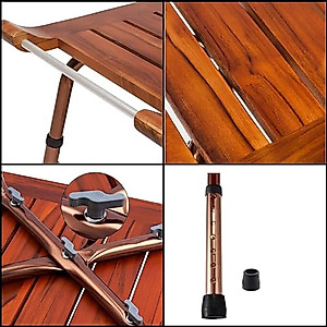 oiakus Bath Shower Seat, Teak Shower Chair Spa Shower Chair, Wooden Bathtub Shower Bench, Bath Chair with Non-Slip Feet, Shower Stool for Inside Shower, Supports 330lbs